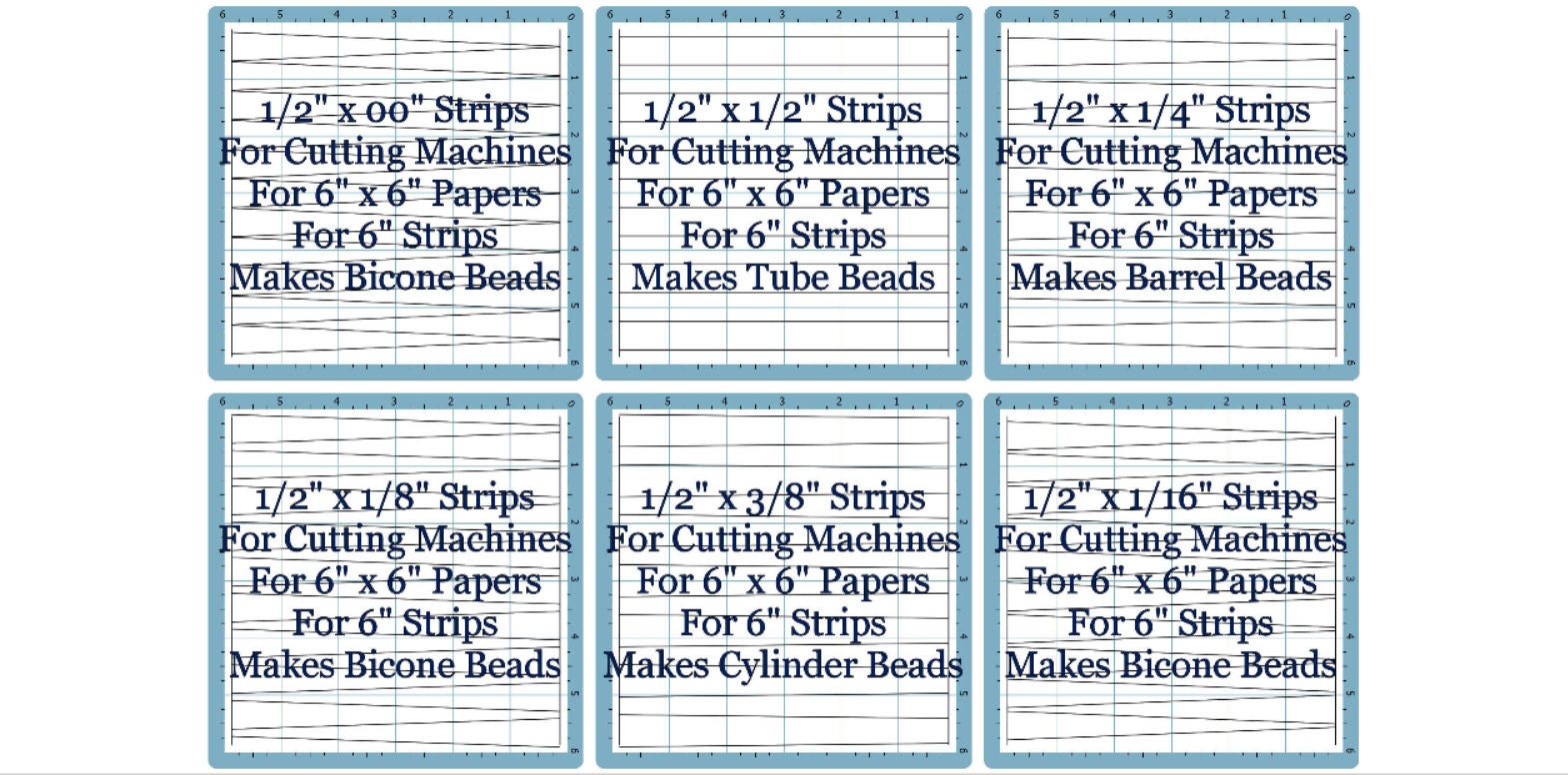 Machine Cutting Templates for 1/2" Long Paper Beads Including Tube ...