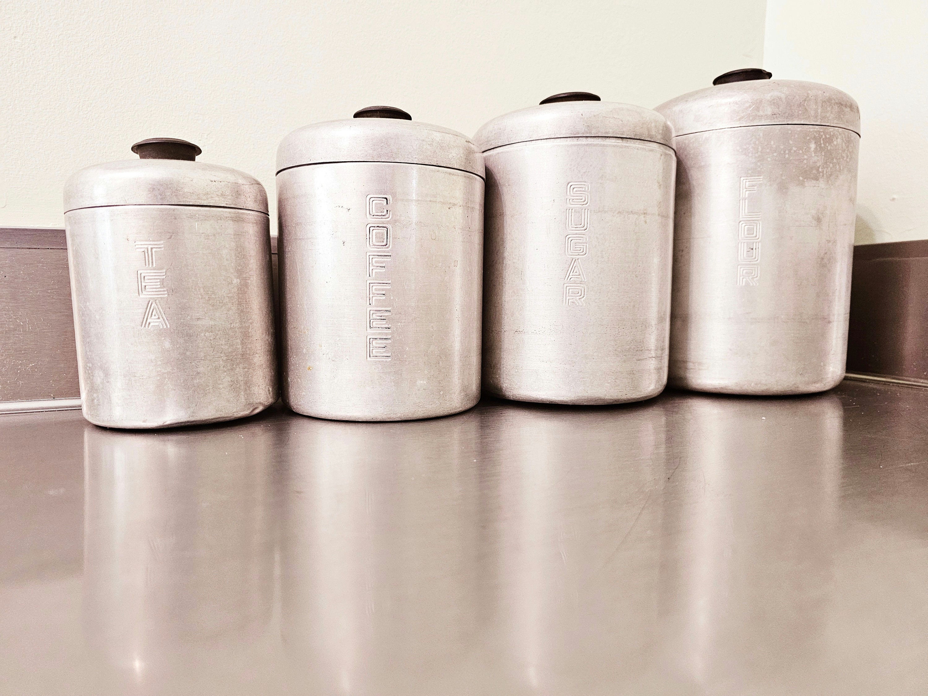 Set of 4 - Vintage Tin Containers - Etsy
