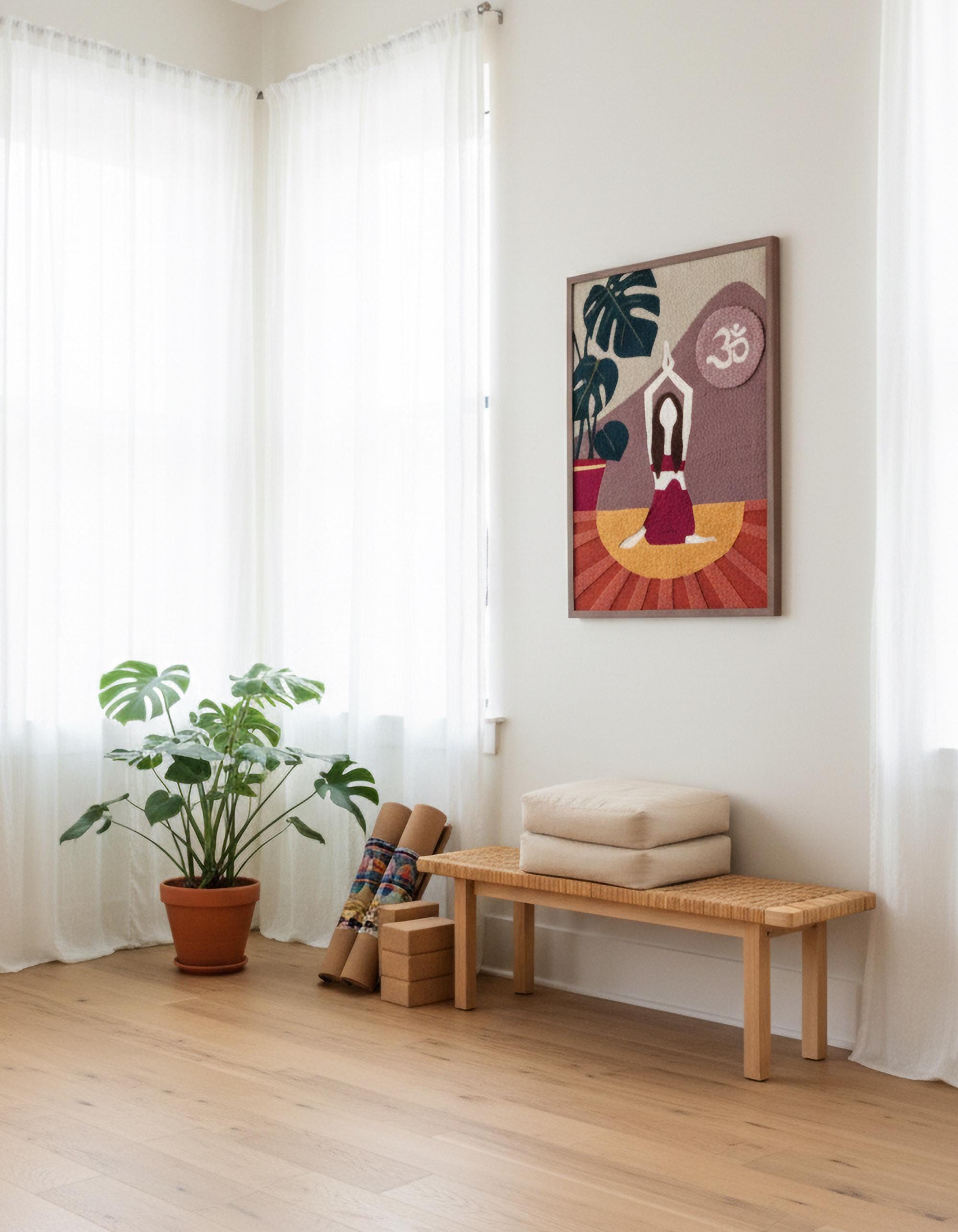 Yoga Punch Needle Pattern, Meditation Wall Art, Zen Home Decor ...
