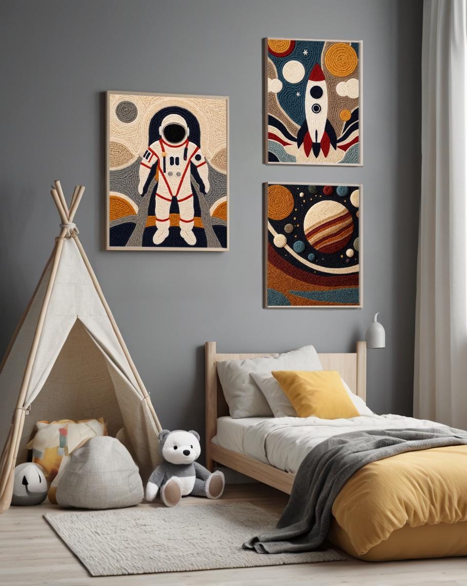 Rocket Punch Needle Pattern PDF – DIY Space Nursery Wall Art, Rug ...