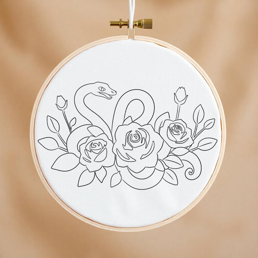 Snake Embroidery Pattern PDF – Digital Template for Embroidery – DIY ...