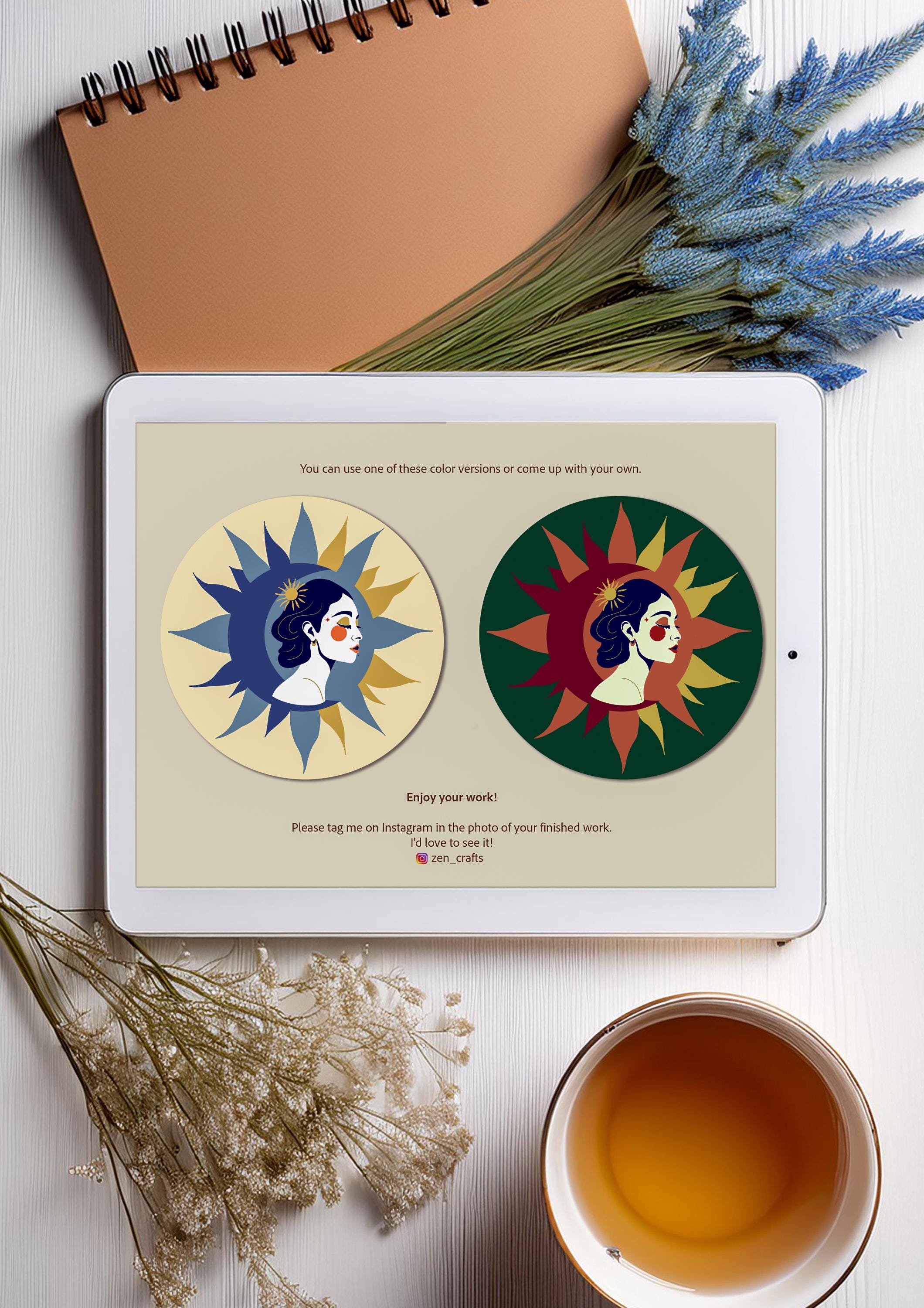 Punch Needle Embroidery Pattern and Guide Moon Lady - Etsy