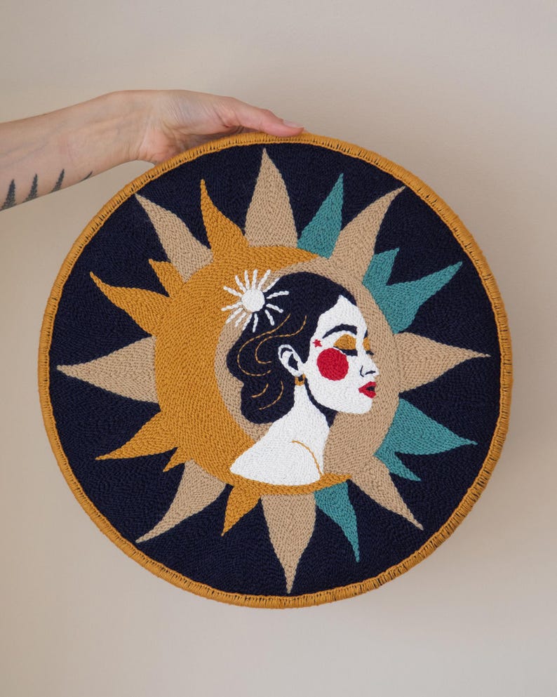Punch Needle Embroidery Pattern and Guide Moon Lady - Etsy