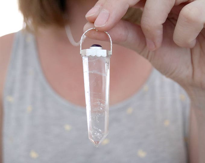 Quartz Crystal Pendant. Sterling Silver Pendant With Quartz - Etsy