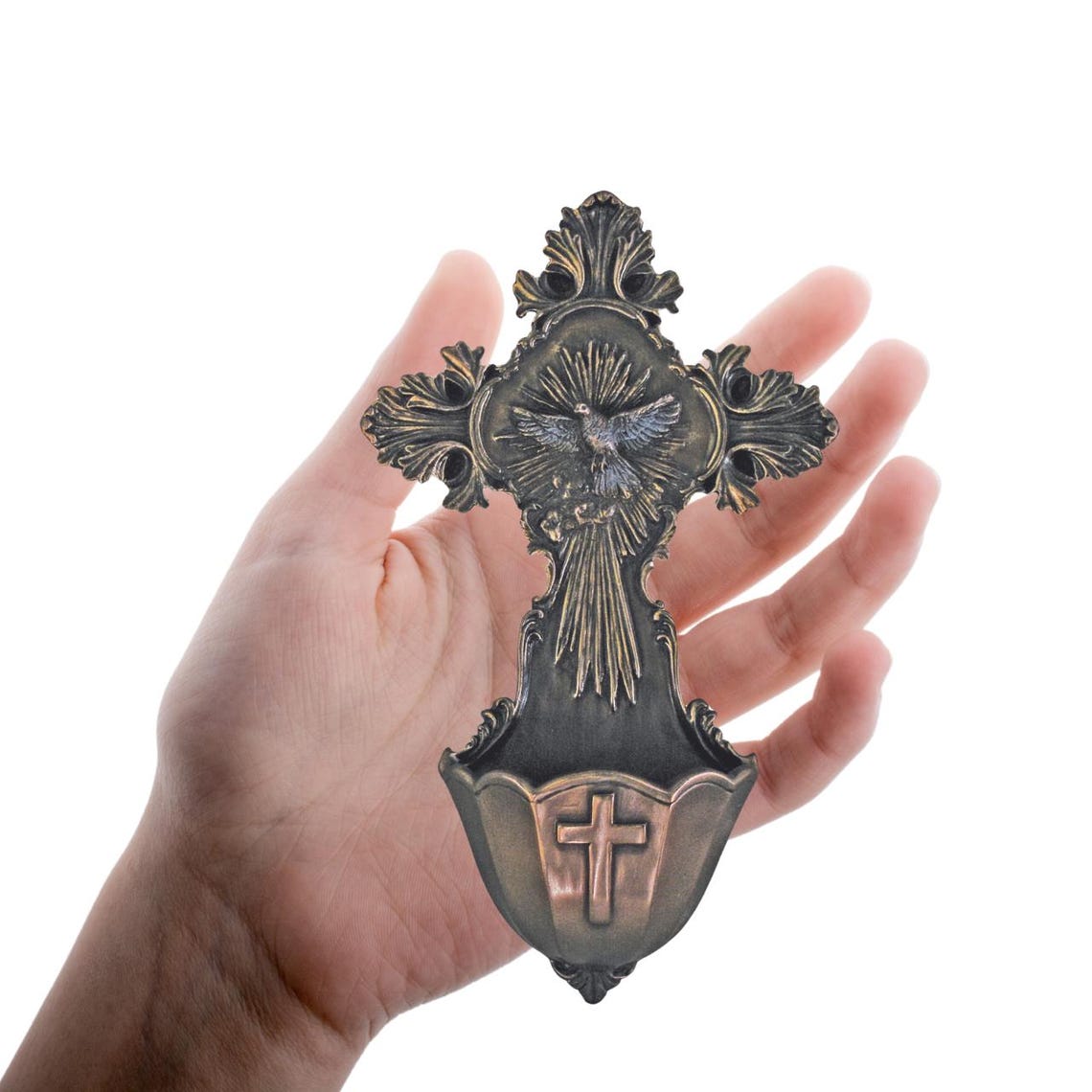 Holy Spirit Holy Water Font Made From Cold Cast Bronze - Etsy