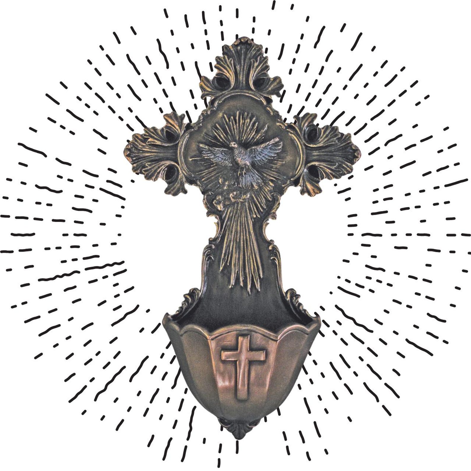 Holy Spirit Holy Water Font Made From Cold Cast Bronze - Etsy