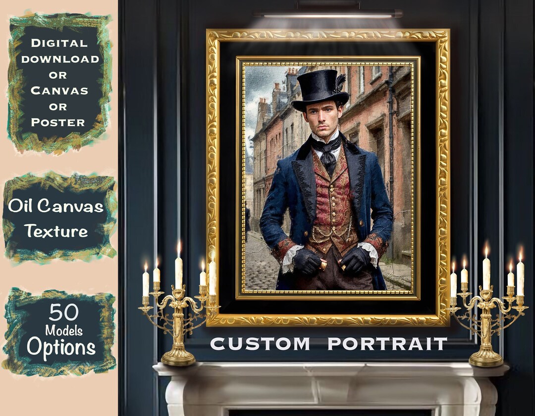 Custom Victorians Portrait From Photo, Oil Portrait Painting, Gift Idea ...