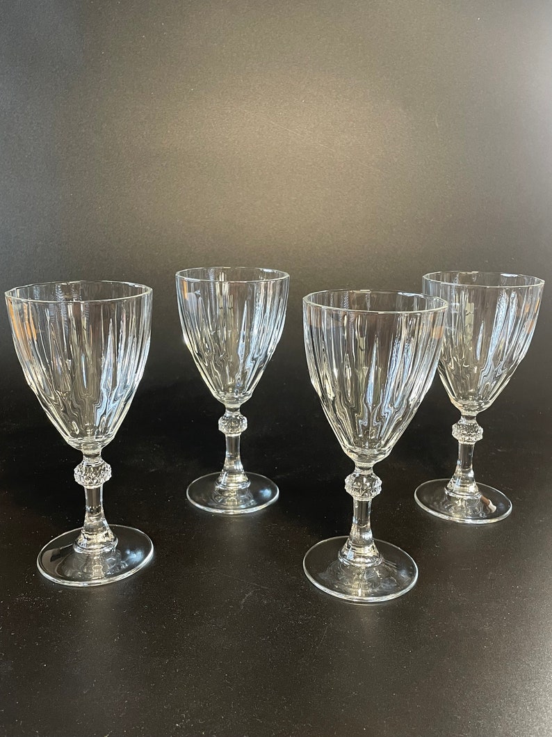 Vintage, Ornate, Heavy Glass Goblets 7.5”H X 3.5” W, Set of 4 - Etsy
