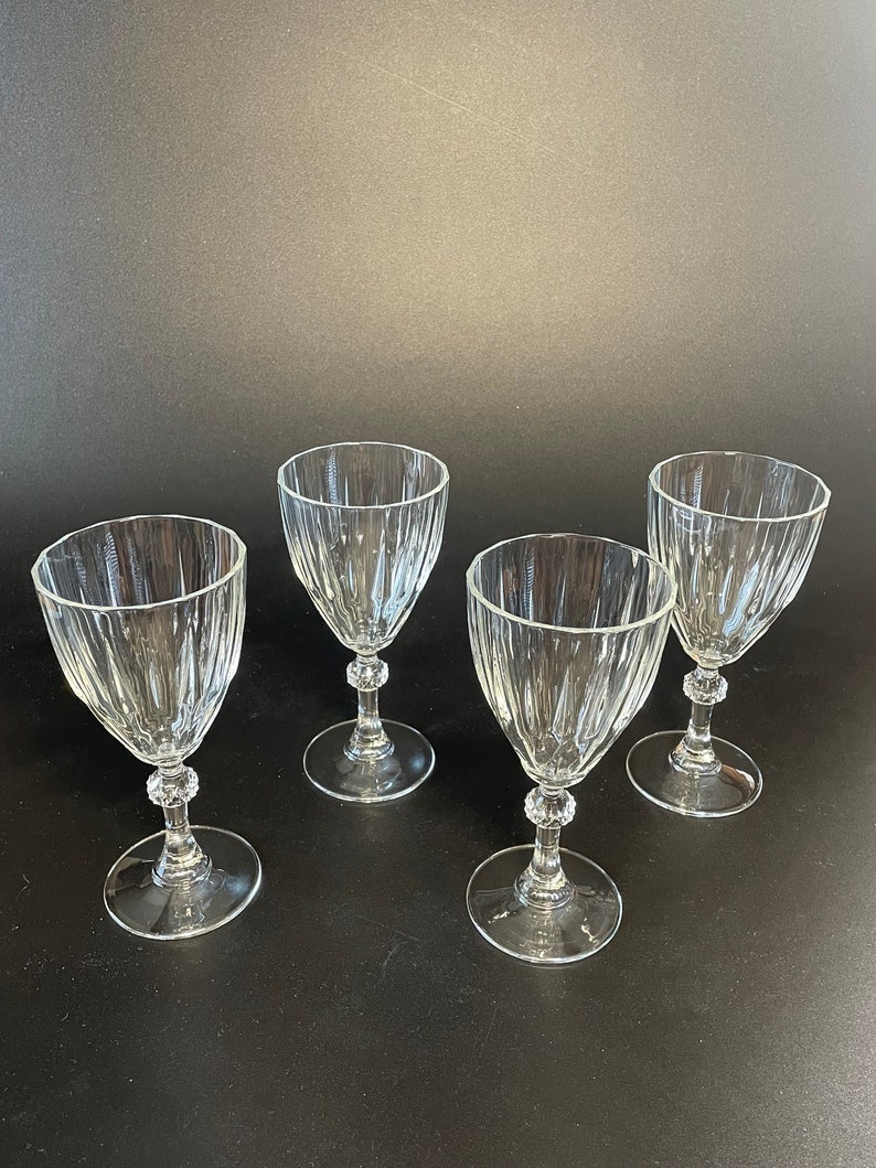 Vintage, Ornate, Heavy Glass Goblets 7.5”H X 3.5” W, Set of 4 - Etsy
