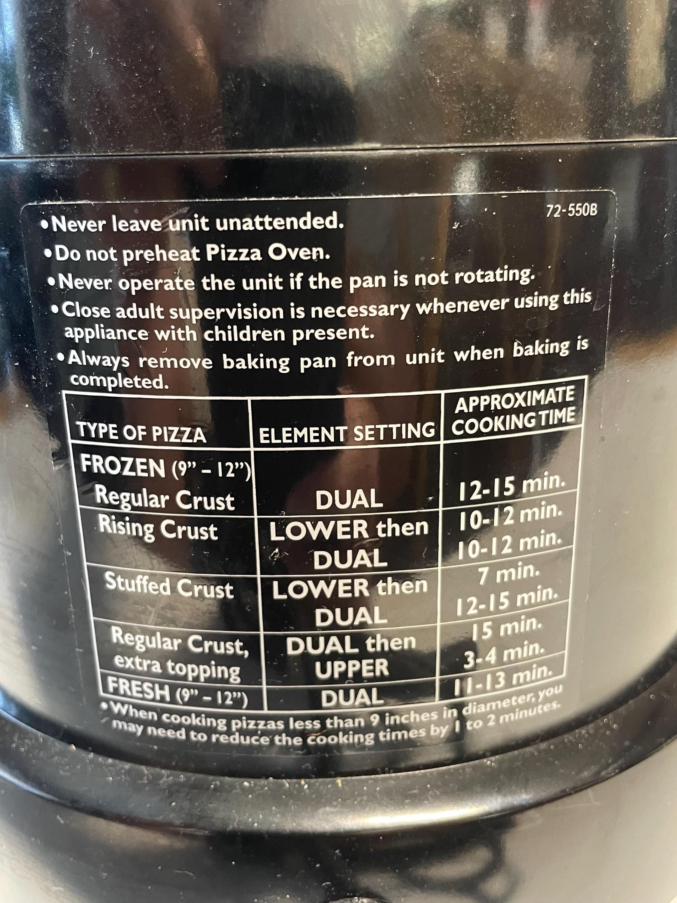 Presto Pizzazz Plus Rotating Pizza Oven, #0343003, 13” Upper & Lower ...