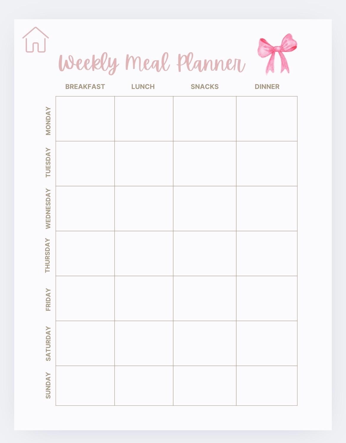 Pink Bow Undated Planner With Monthly Vision Boards, Daily, Weekly ...