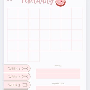 Pink Bow Undated Planner With Monthly Vision Boards, Daily, Weekly ...