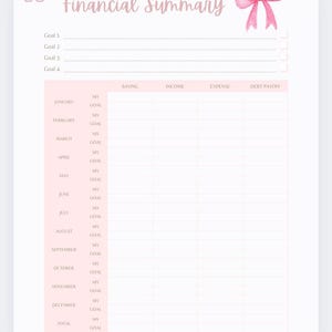 Pink Bow Undated Planner With Monthly Vision Boards, Daily, Weekly ...
