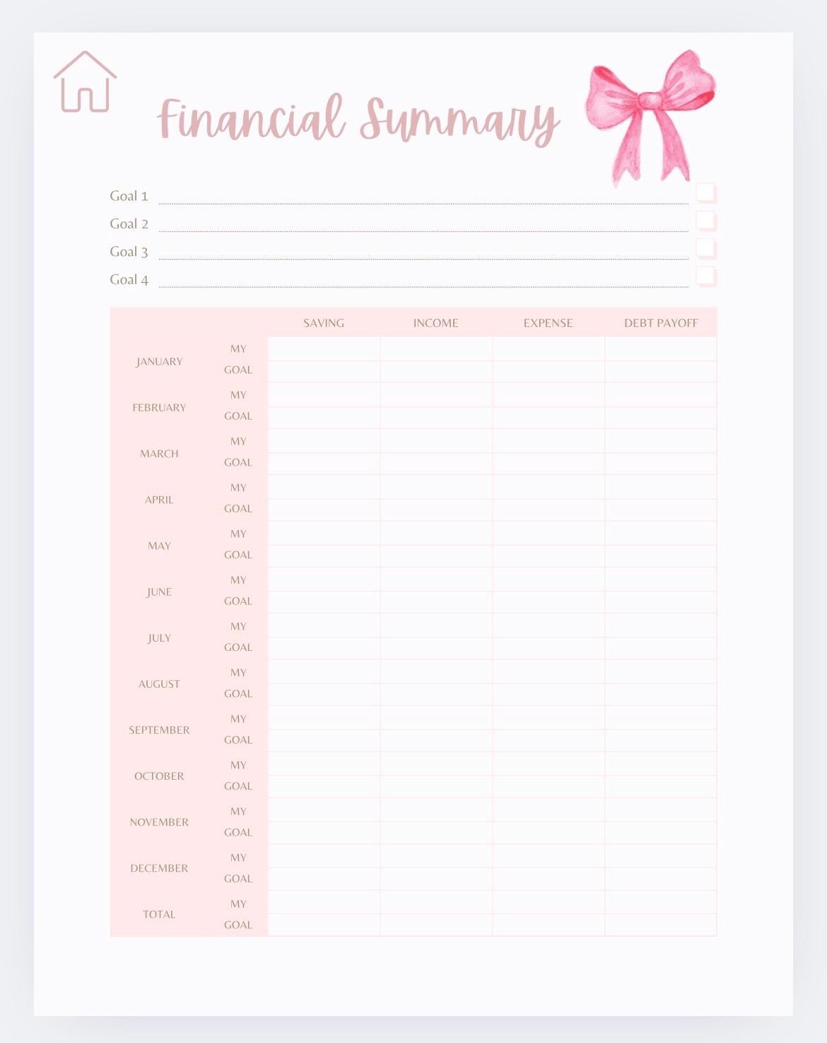Pink Bow Undated Planner With Monthly Vision Boards, Daily, Weekly ...