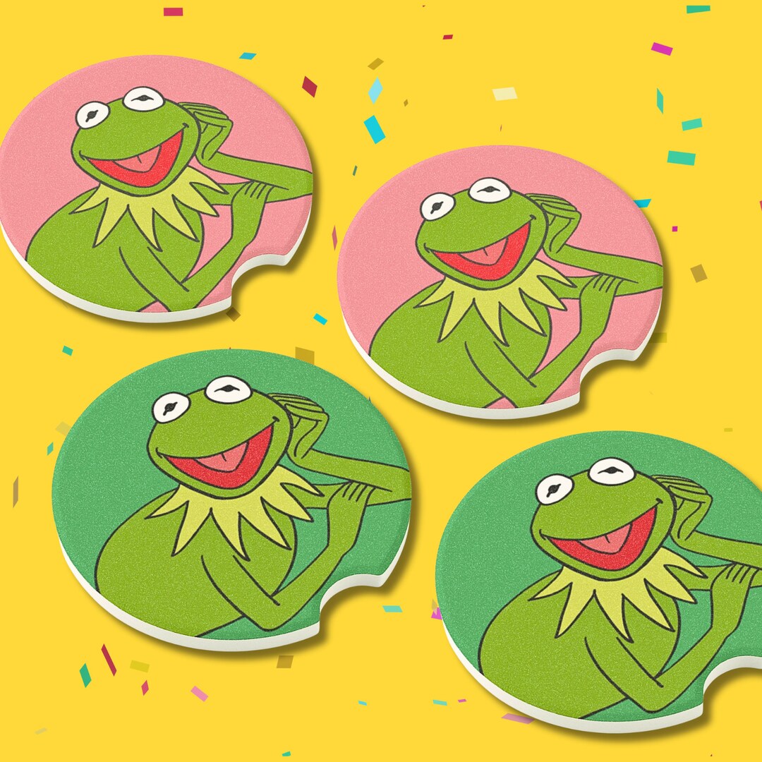 Kermit Car Coasters Kermit the Frog Car Accessories Car Decor Gift for ...