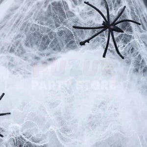 White Spider Web and Small Spider Set,20g Artificial Halloween Party ...