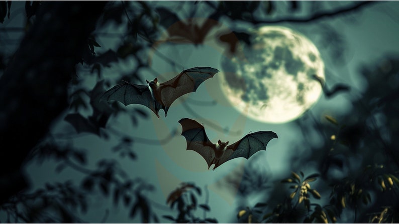 Bundle Pc/tablet Digital Wallpaper Bats at Night - Etsy