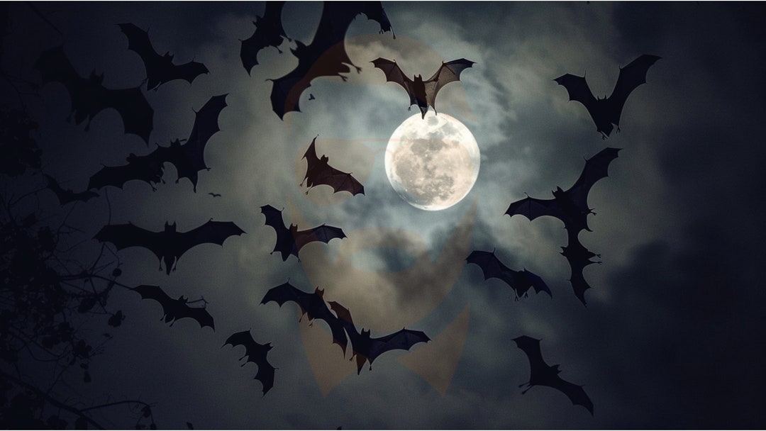 Bundle Pc/tablet Digital Wallpaper Bats at Night - Etsy