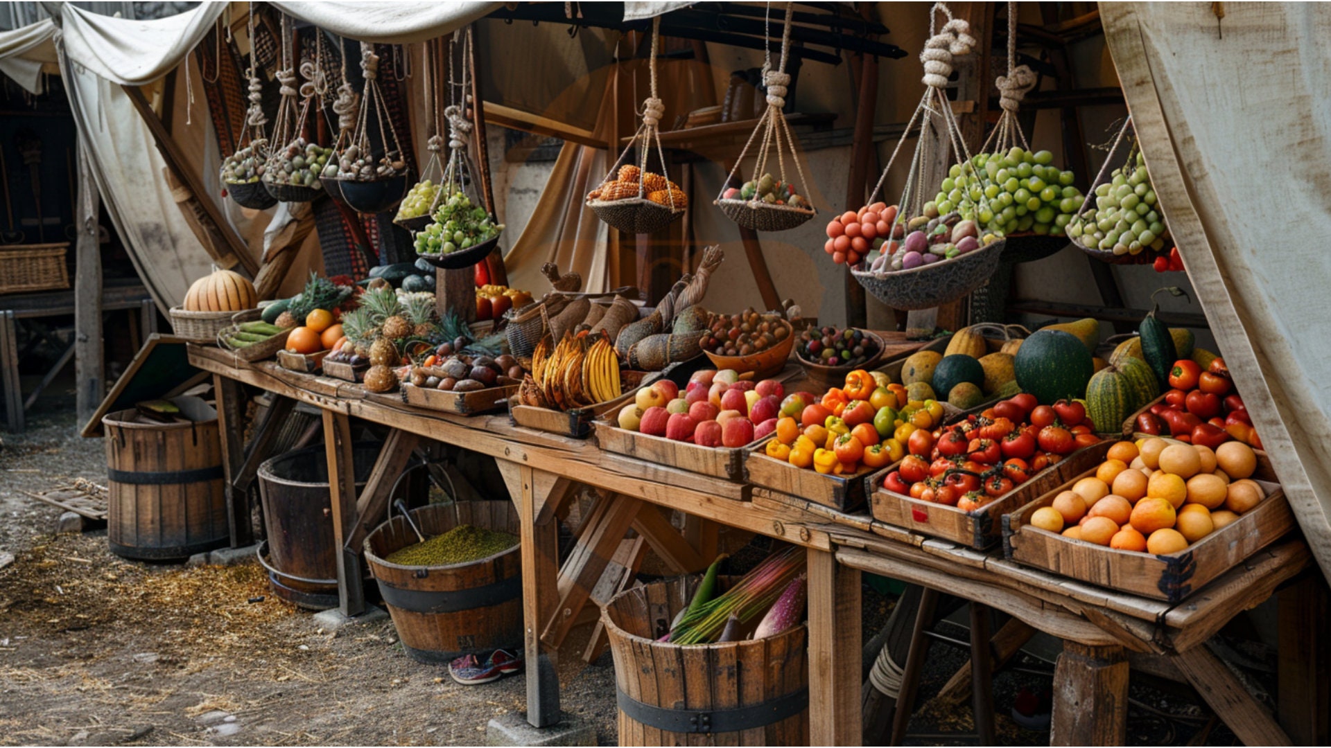Bundle Pc/tablet Digital Wallpaper Medieval Vegetable Stalls - Etsy