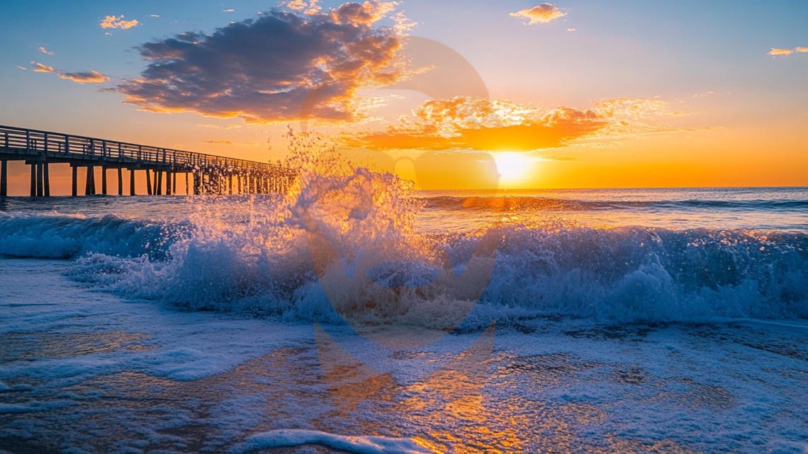 Bundle Digital Wallpaper Pc/tablet Ocean Pier - Etsy