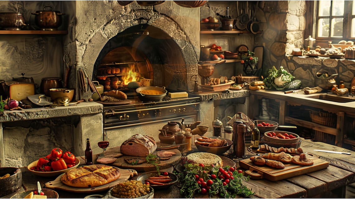 Bundle Pc/tablet Digital Wallpapers Medieval Kitchens - Etsy
