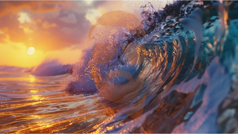 Bundle Digital Pc/tablet Wallpaper Wave Crashing - Etsy