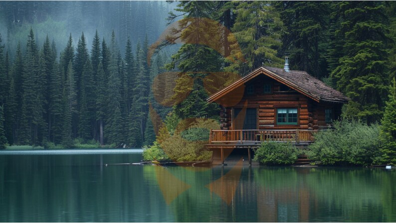 Bundle Pc/tablet Digital Wallpaper Cabin on a Lake - Etsy
