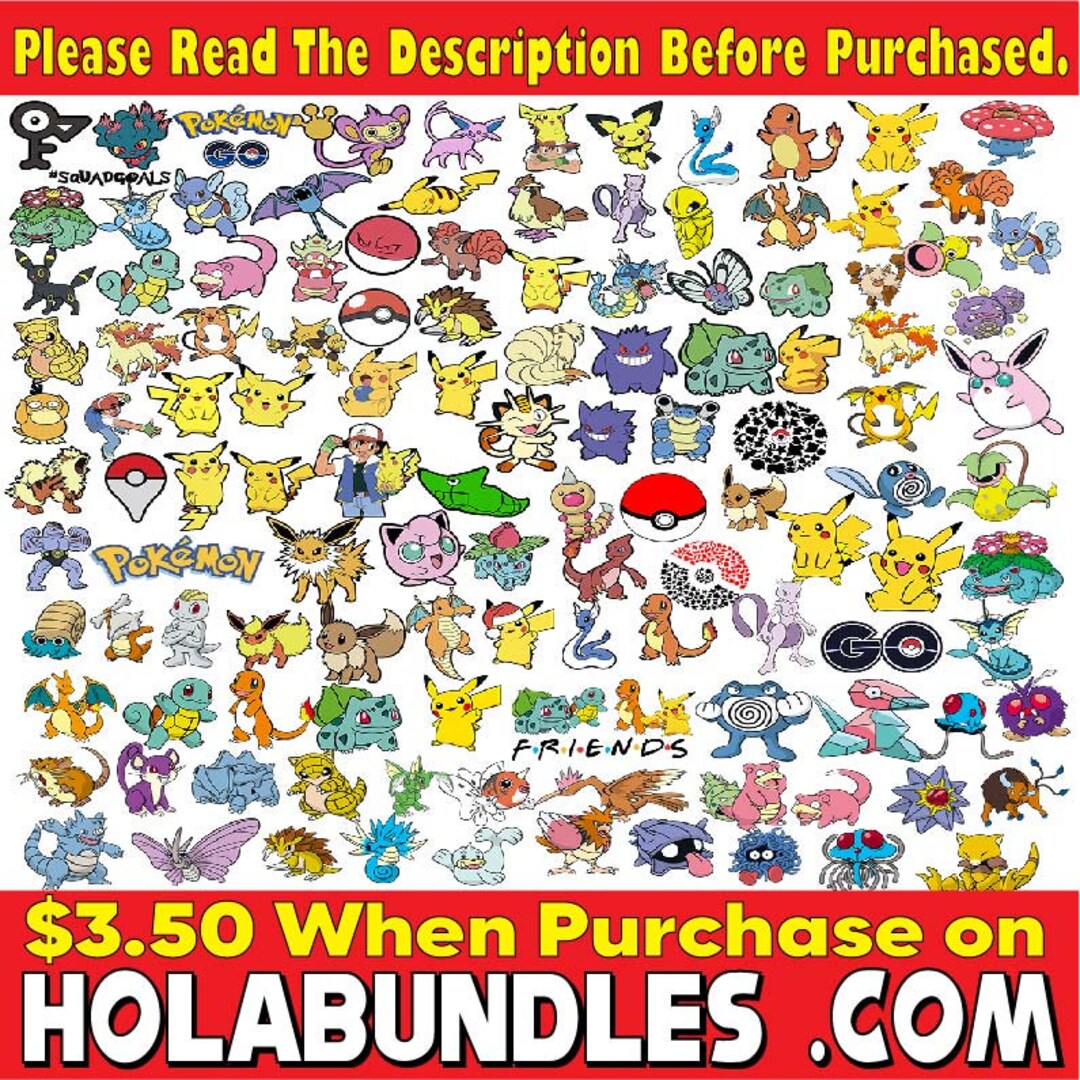 Pokemon SVG Bundle for Cricut and Sublimation, Pokemon Cut Files ...
