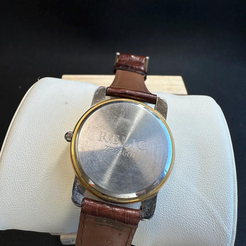 Relic Moonphase Sun/moon Gold Tone Watch Leather Band - Etsy