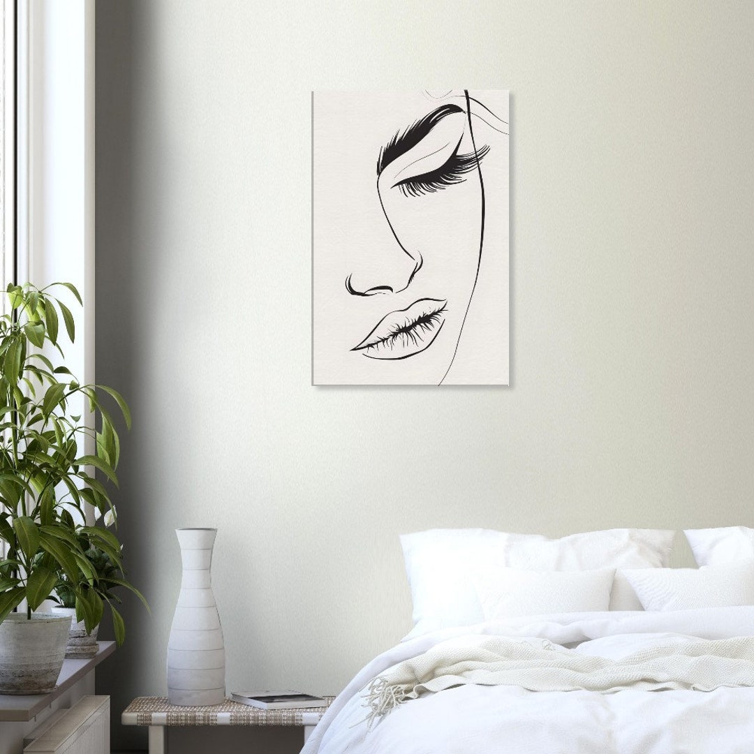Canvas Monochromatic Face, Art, Living, Home Decoration, Mural, Gift ...