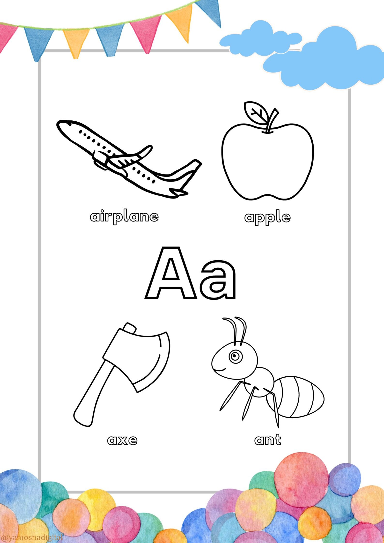 English Alphabet Coloring Book - Etsy