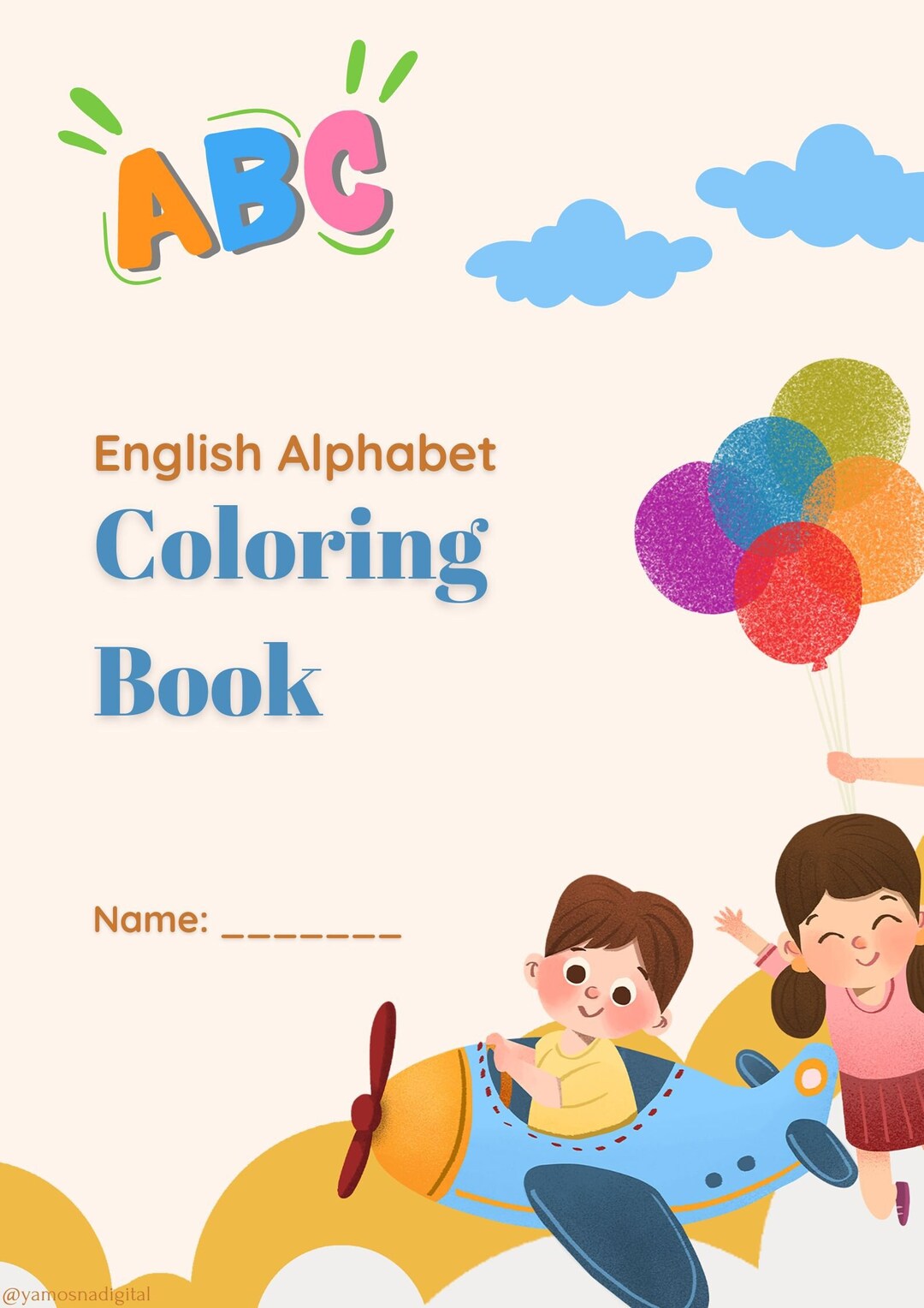 English Alphabet Coloring Book - Etsy