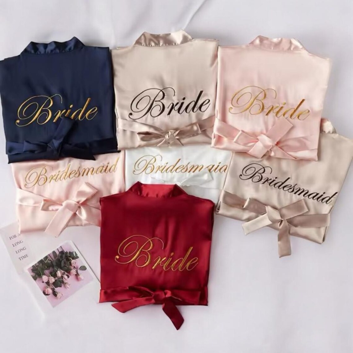 Bride Robe Bridesmaid Robe Bridal Party Robes Dressing Gown Bridal ...