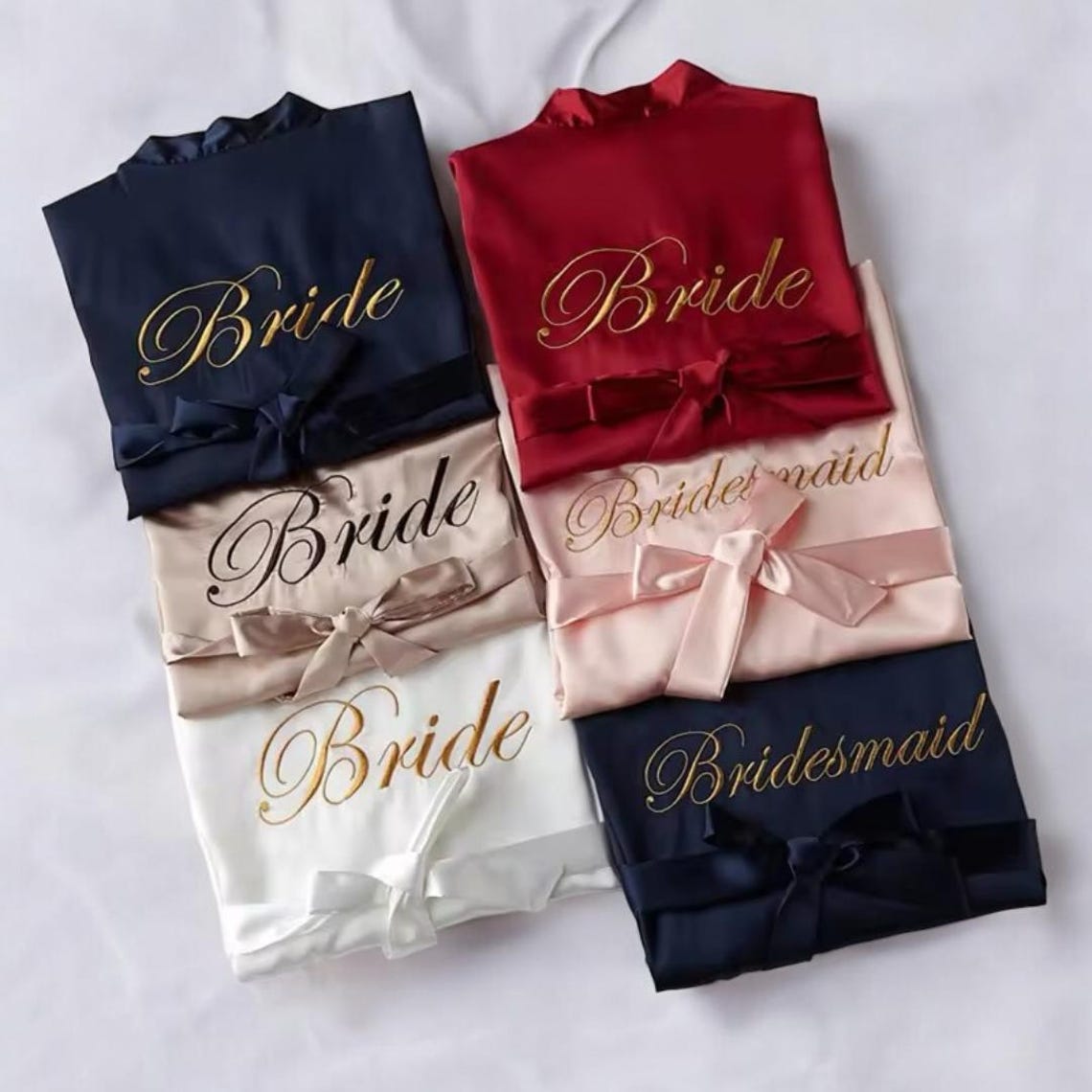 Bride Robe Bridesmaid Robe Bridal Party Robes Dressing Gown Bridal ...