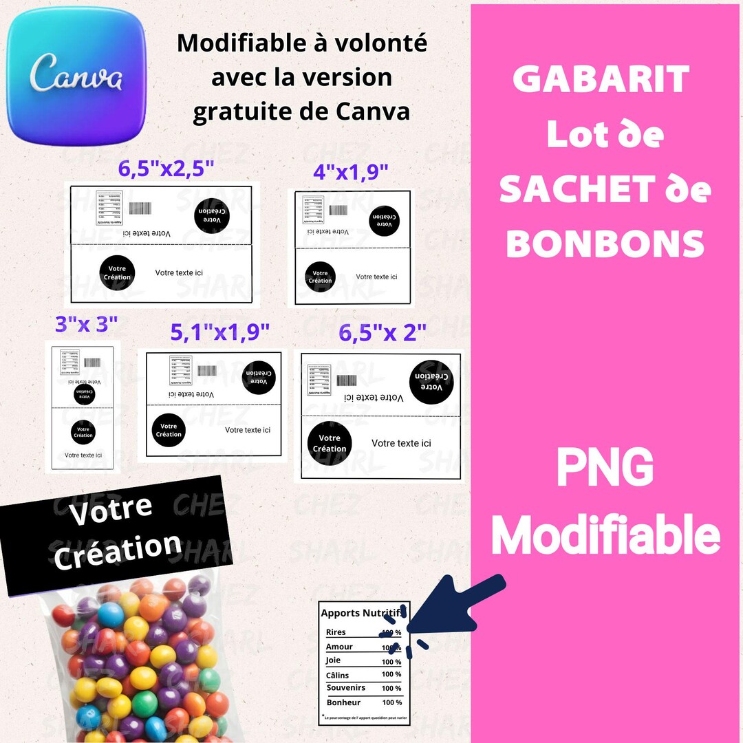 DOWNLOAD Template Blank Candy Bag Template Editable on Canva ...