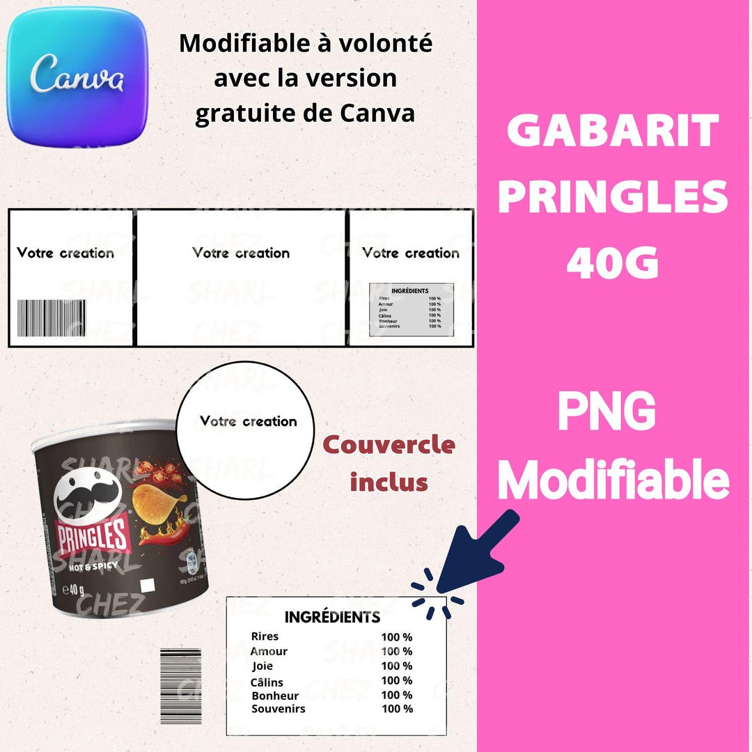 DOWNLOAD Pringles Template Blank Editable Template on Canva Chips Pop ...