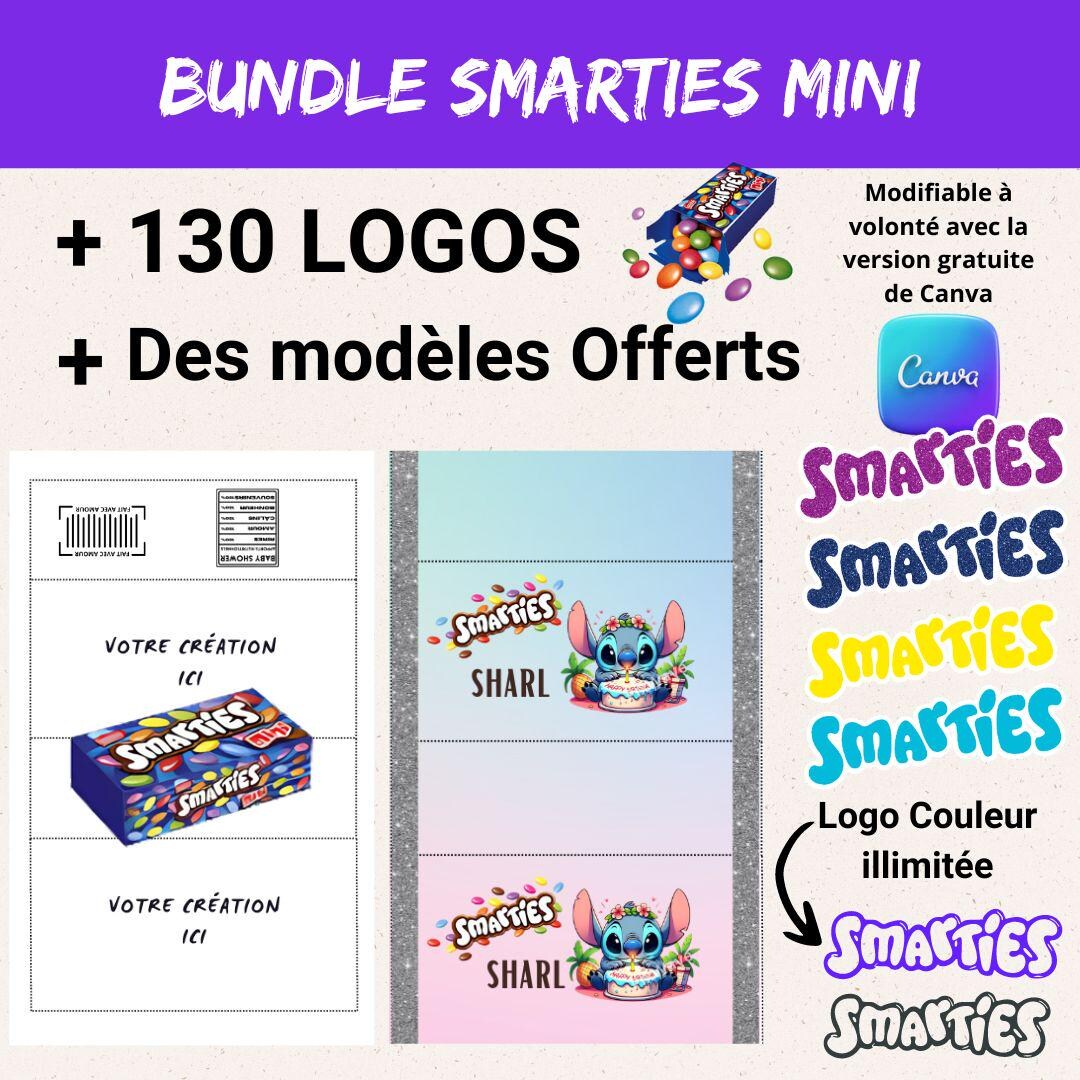 Template TÉLÉCHARGEMENT Bundle Canva Pour Emballage Smarties Mini ...