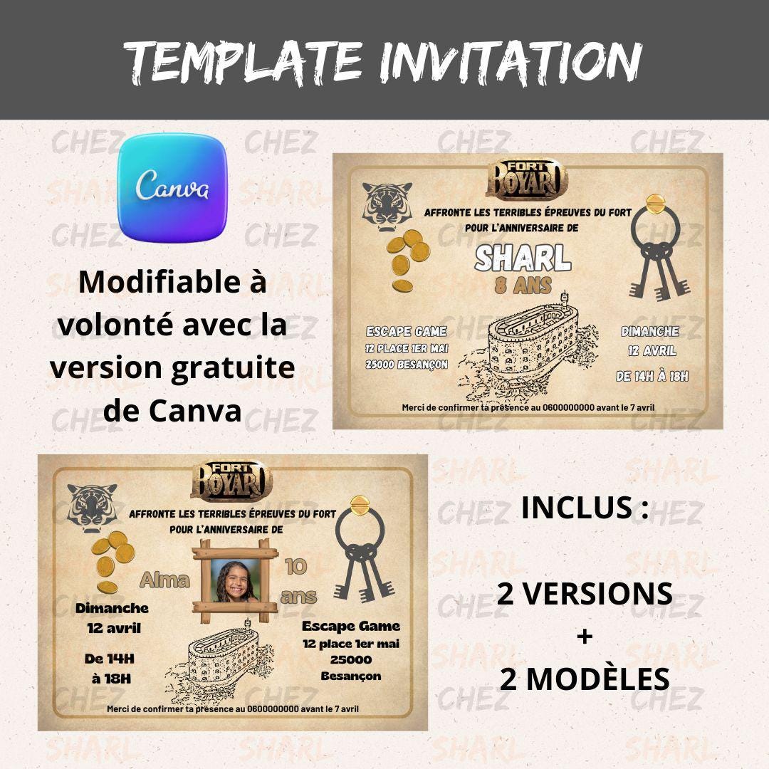 DOWNLOAD Fort Boyard Birthday Invitation Template Customizable Model on ...