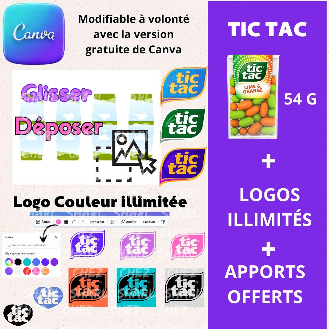DOWNLOAD Canva Template for Tic Tac Candy Packaging 54G Custom Template ...