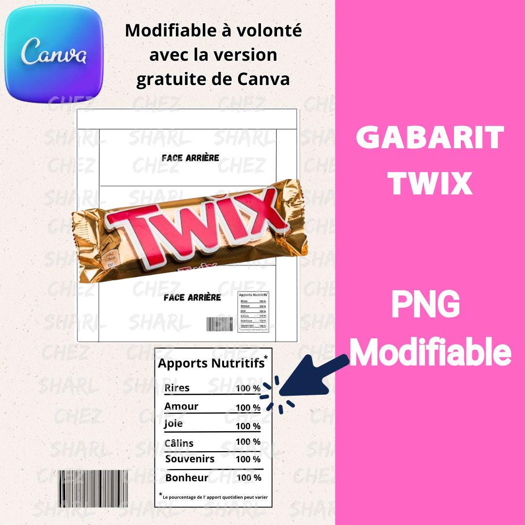 DOWNLOAD Template TWIX Chocolate Bars Caramel Blank Editable Template ...