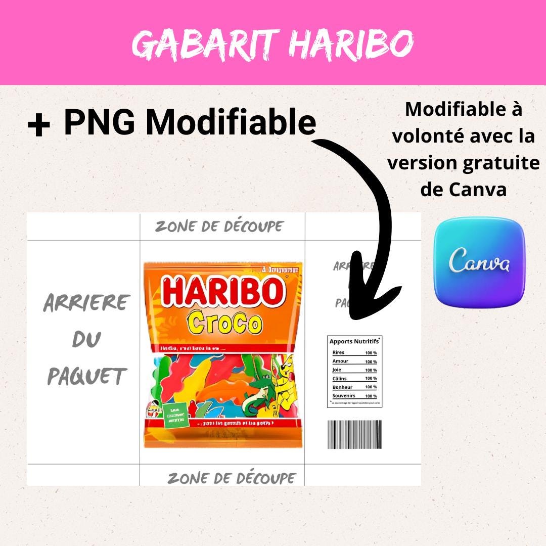 DOWNLOAD Template Bonbons HARIBO Blank Editable Template on Canva ...