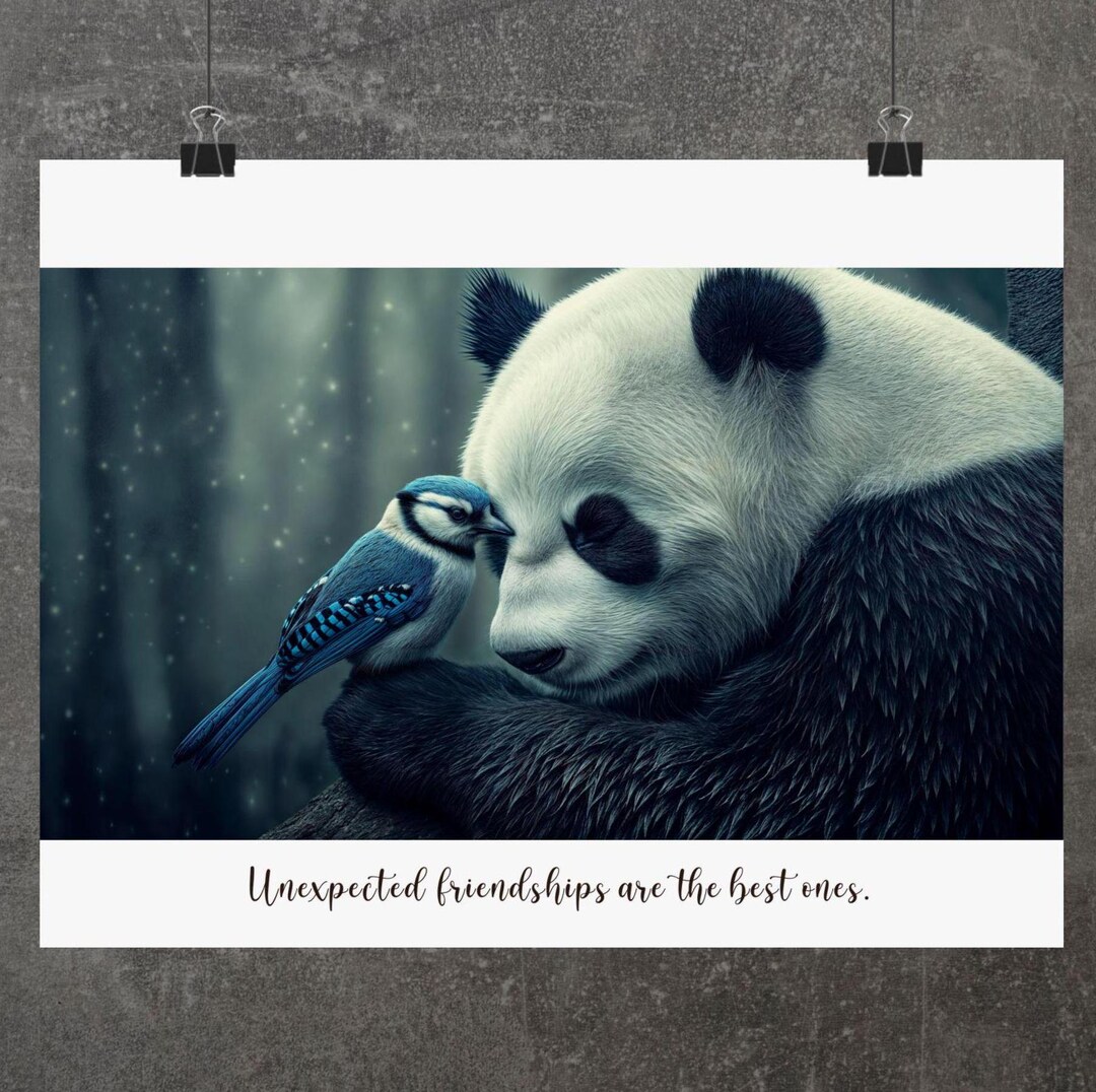 Animal Friends Matte Poster, Unexpected Animals Friendship Wall Art ...