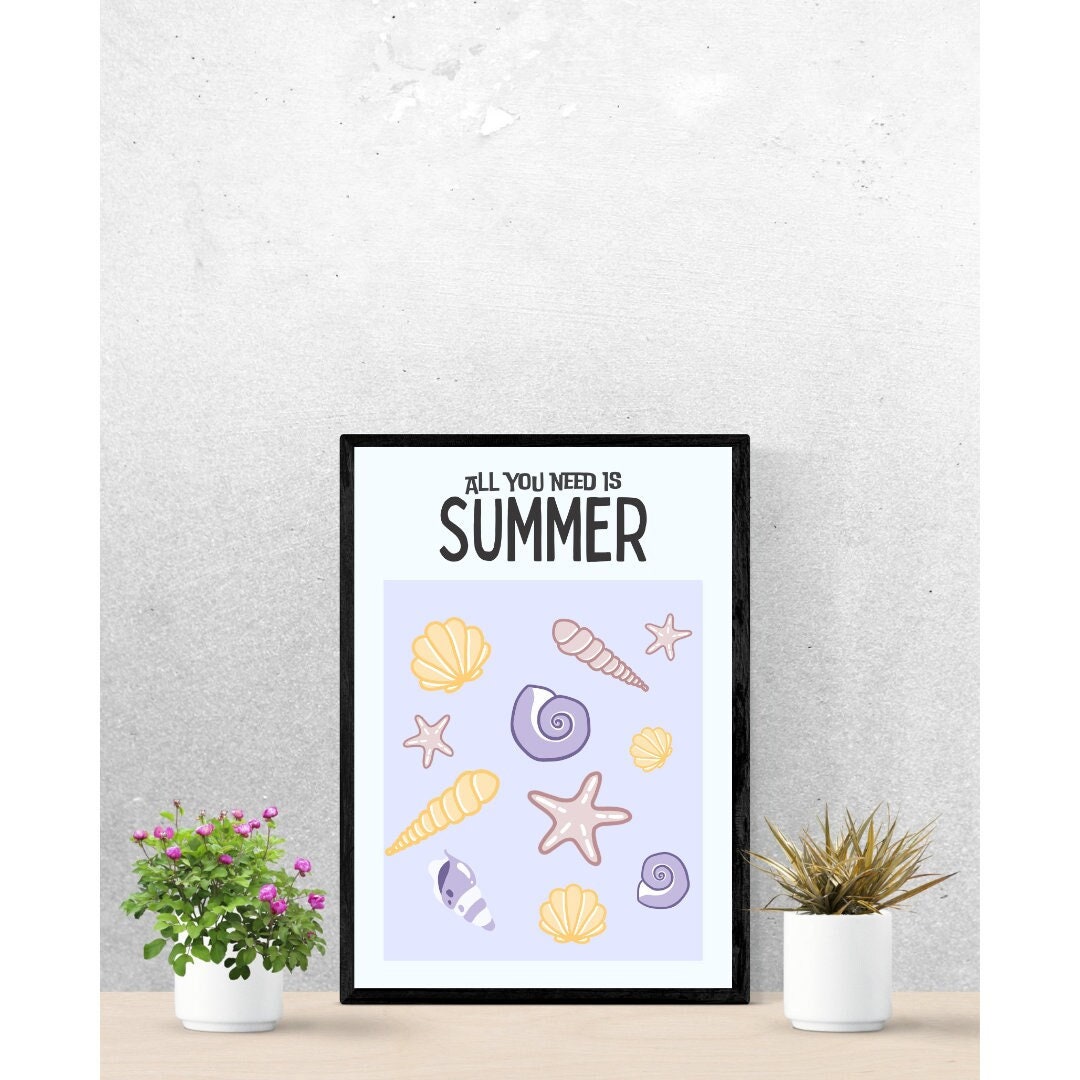 Printable Art -all You Need is Summer- Digital Art- Summer Quote- Art ...