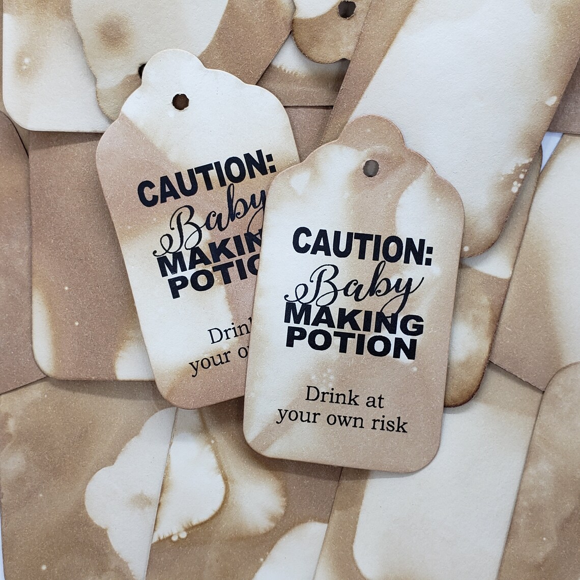 Caution Baby Making Potion (my MEDIUM Size Tag) 1 3/8" X 2 1/2" Drink ...
