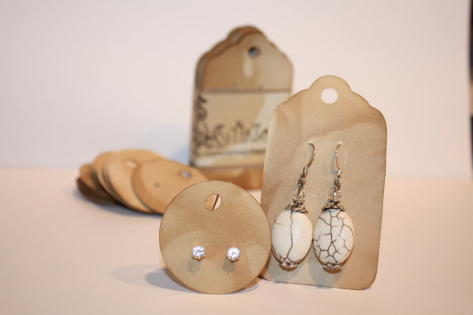 Earring Display Card Mix of Round and Tag Style (my LARGE Tag Style 1 3 ...