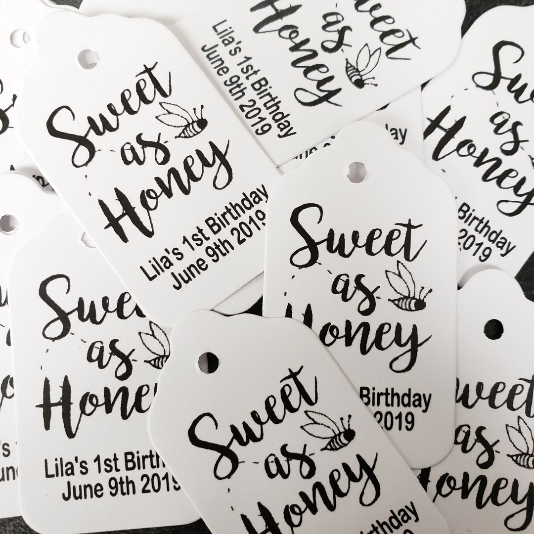 Sweet as Honey (my SMALL Tag) 1 1/8" X 2" Personalized Favor Tag - Etsy