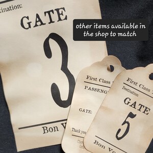First Class Ticket Destination Gate Number Tags Table Number Tags Bon ...