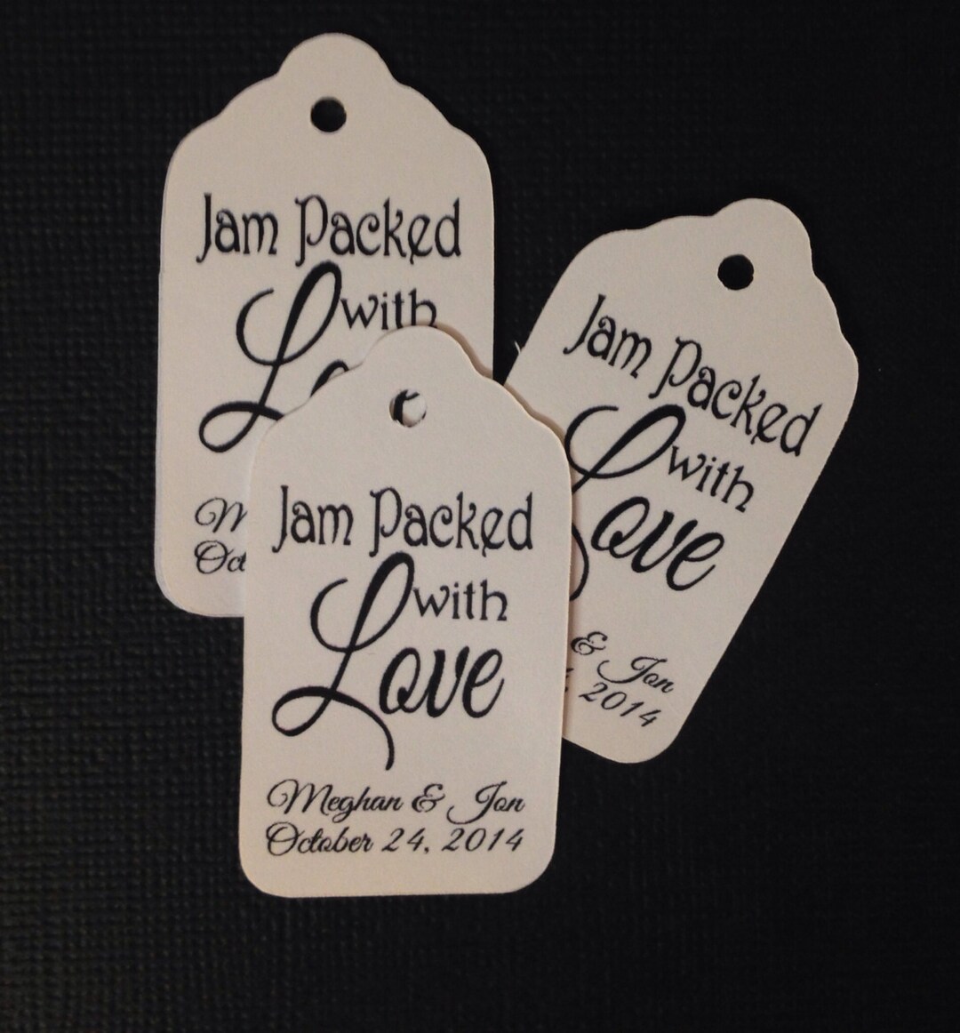 Jam Packed With Love 100 SMALL Personalized Favor 2" Tag - Etsy