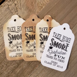 Take Home Smore GRADUATION Fun Thanks for Coming (my MEDIUM Tag) 1 3/8 ...
