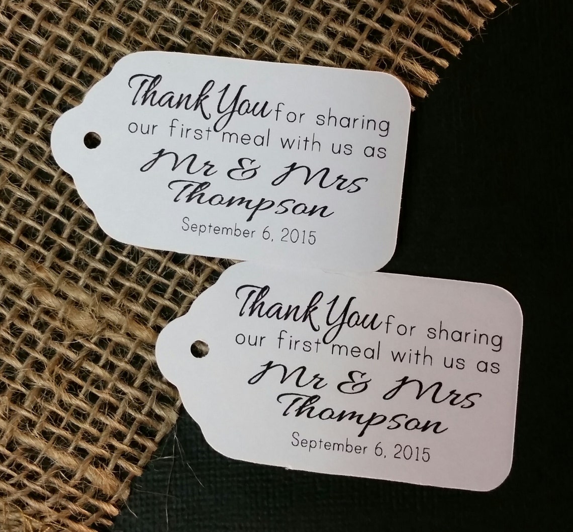 Thank You for Sharing Our First Meal as Mr and Mrs MEDIUM - Etsy